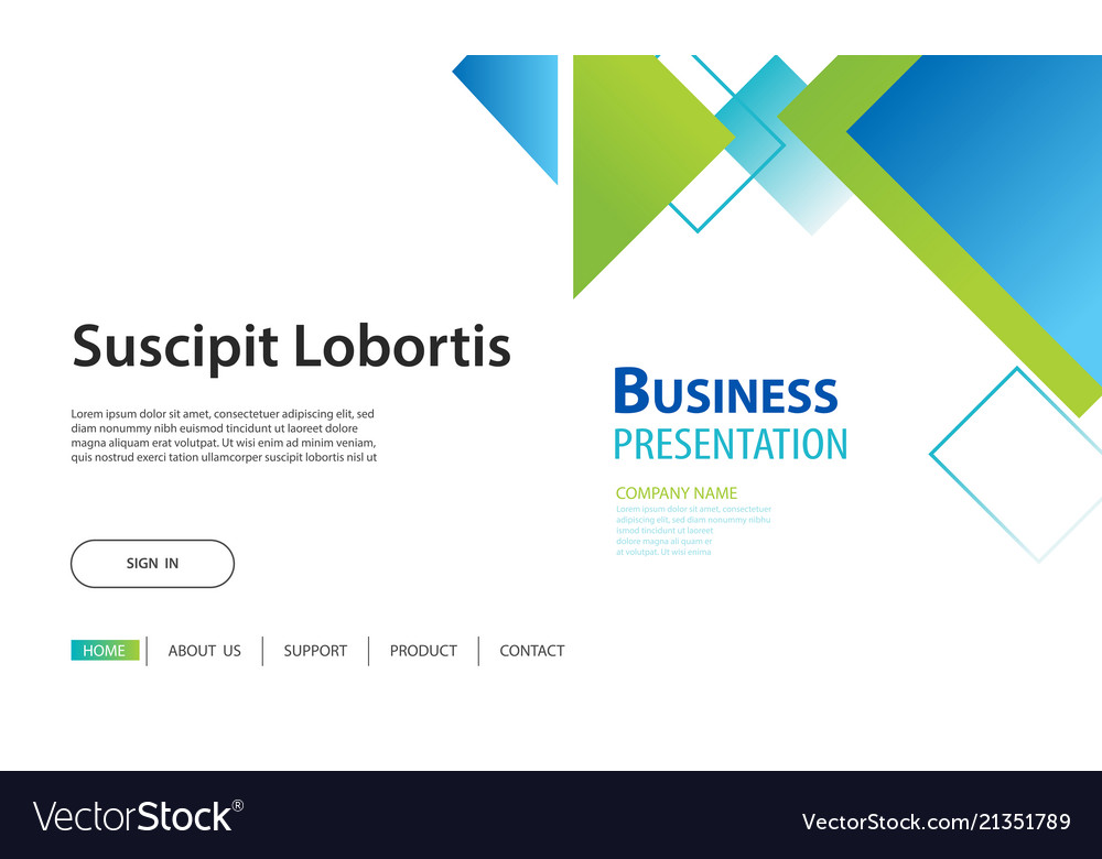 Website template design and landing page Vector Image