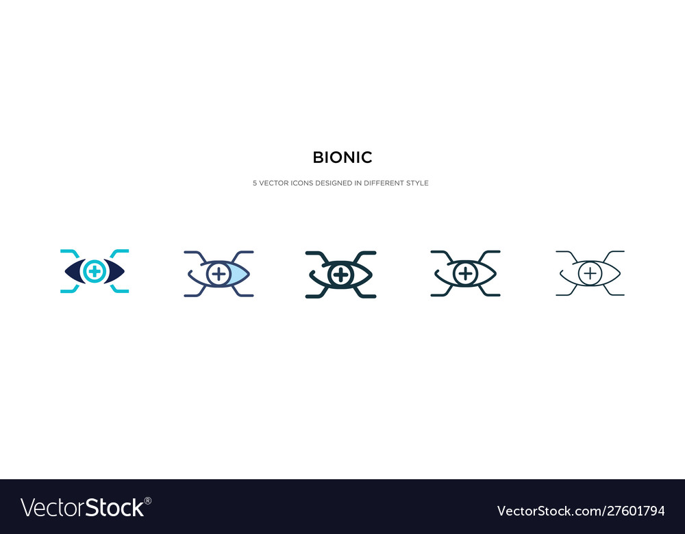Bionic icon in different style two colored Vector Image