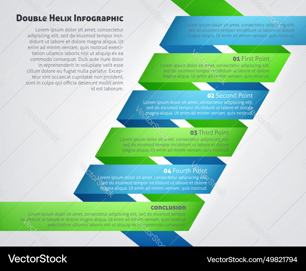 Dna double helix infographic Royalty Free Vector Image