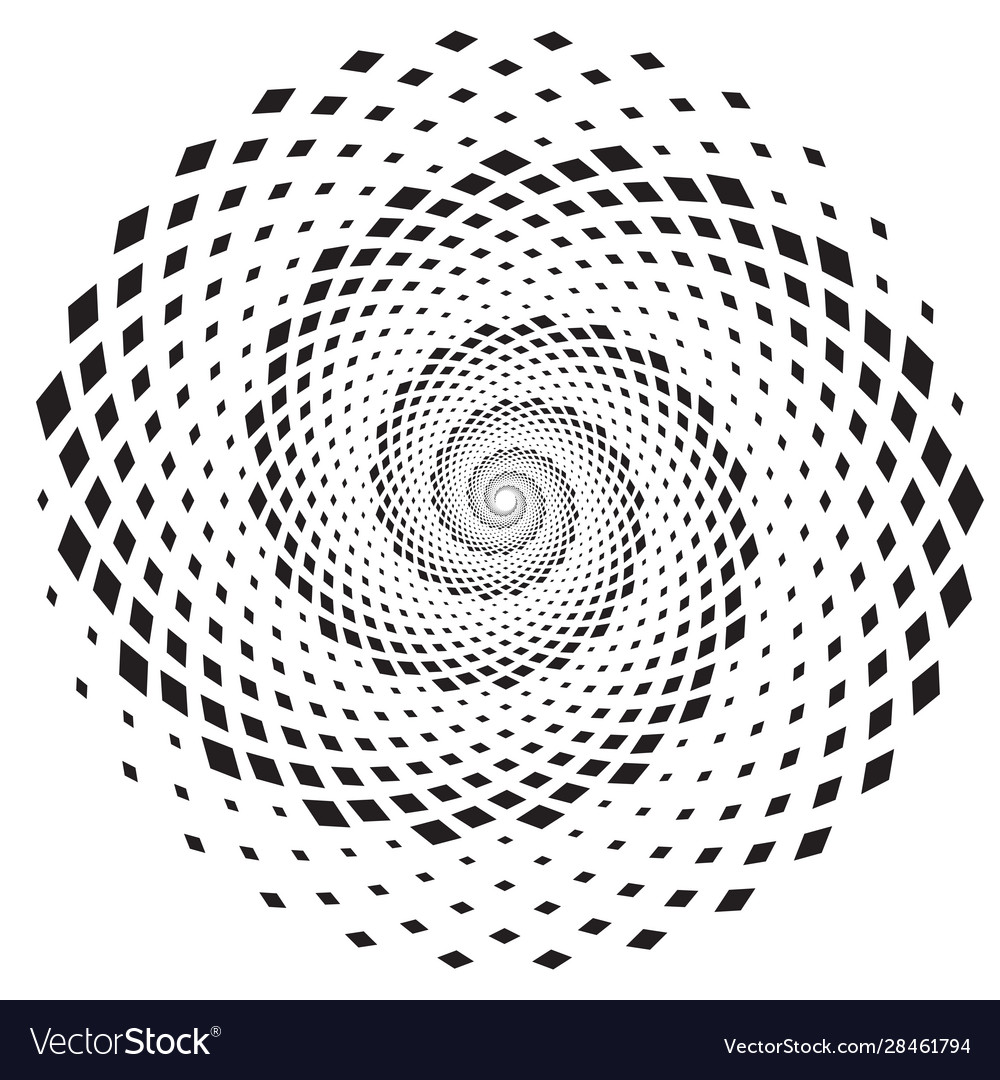 Dotted halftone spiral pattern or texture Vector Image