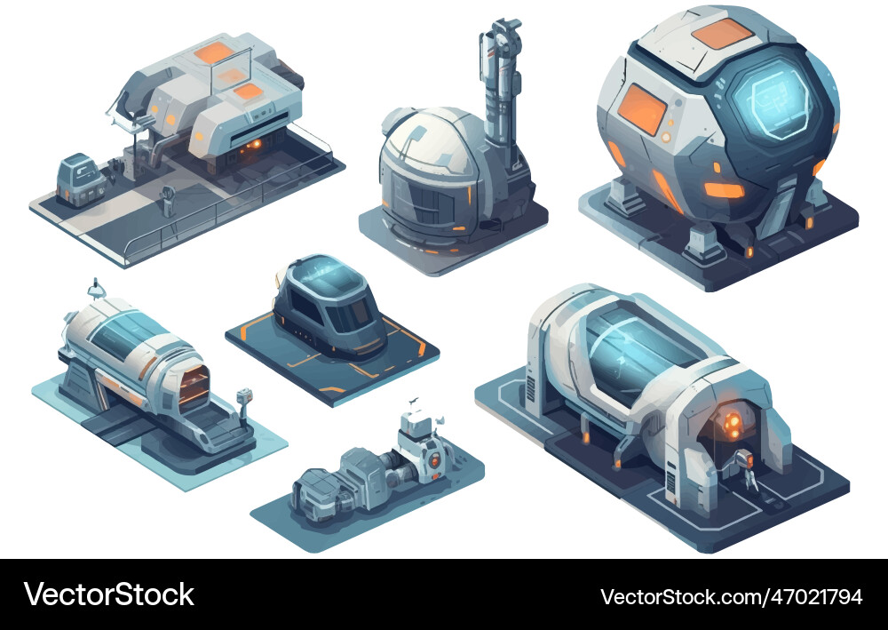 Ui set of planet base Royalty Free Vector Image