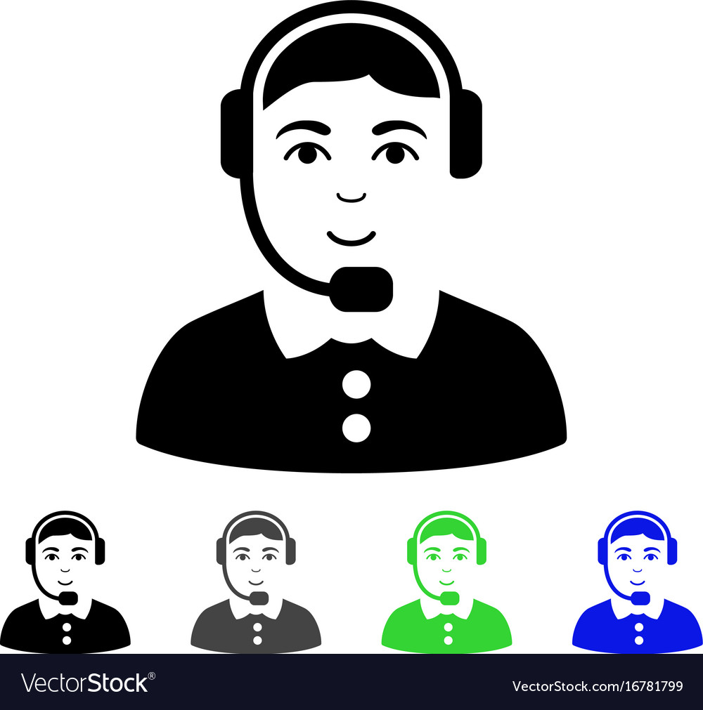 Call center operator flat icon Royalty Free Vector Image Call center operator flat icon Royalty Free Vector Image