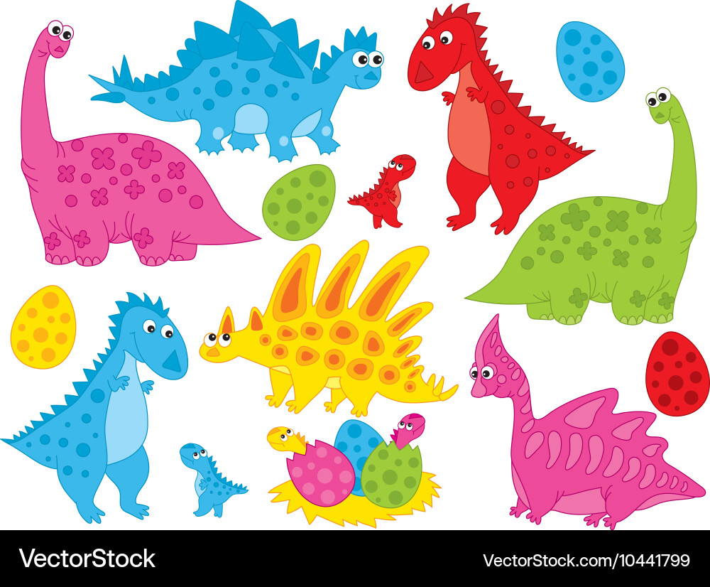 Dinosaurs Set Royalty Free Vector Image - VectorStock