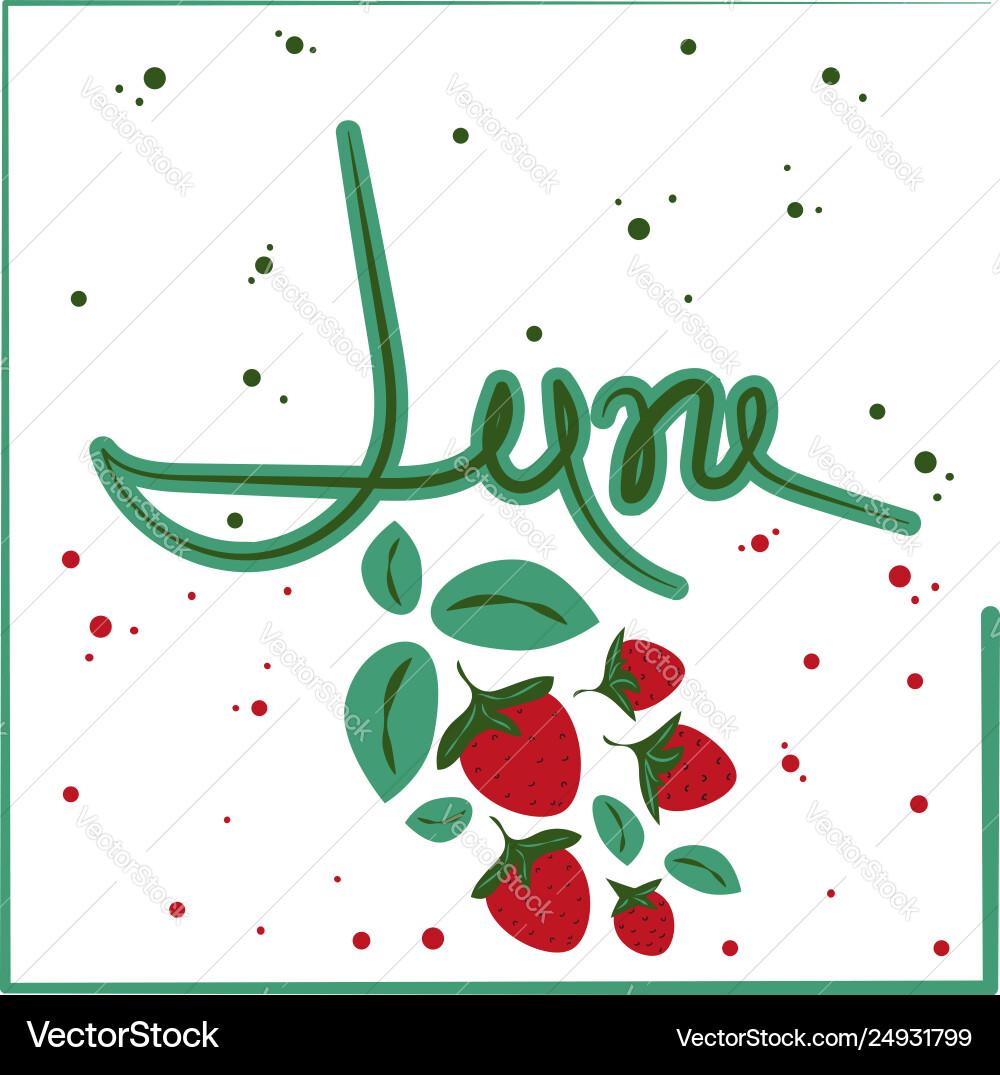 June flat in cartoon style Royalty Free Vector Image