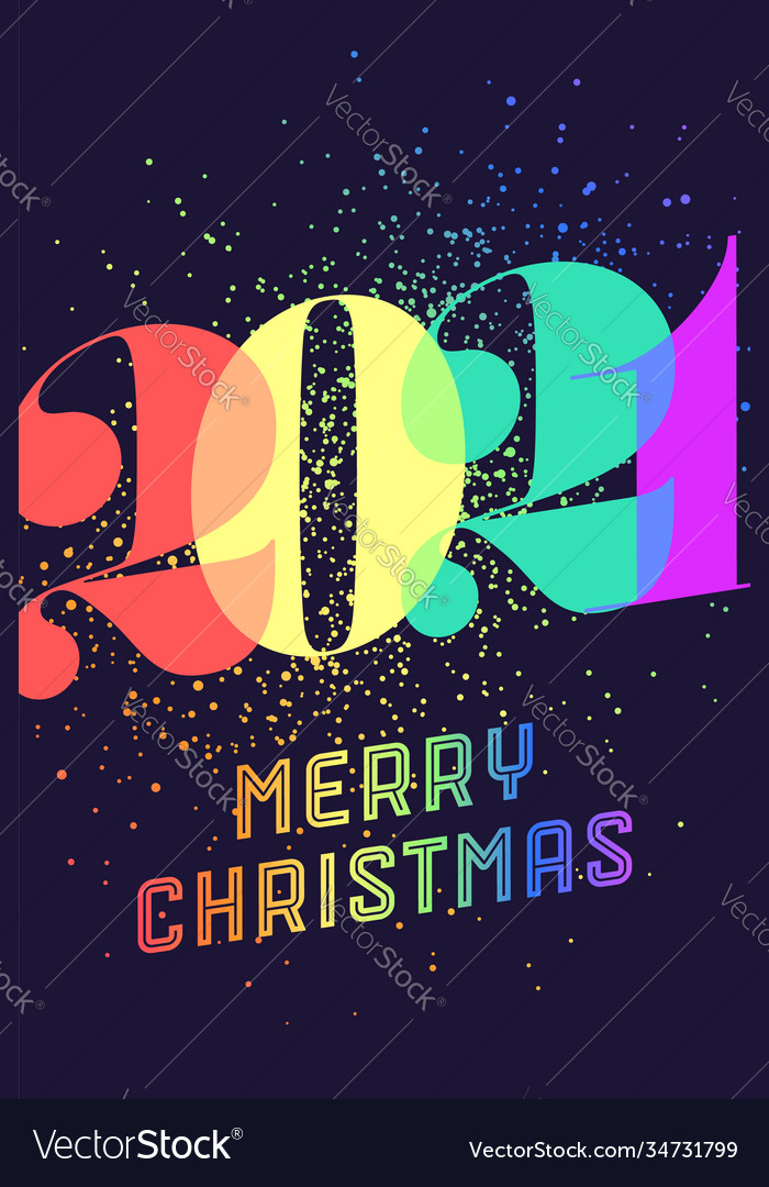 Merry christmas 2021 greeting card Royalty Free Vector Image