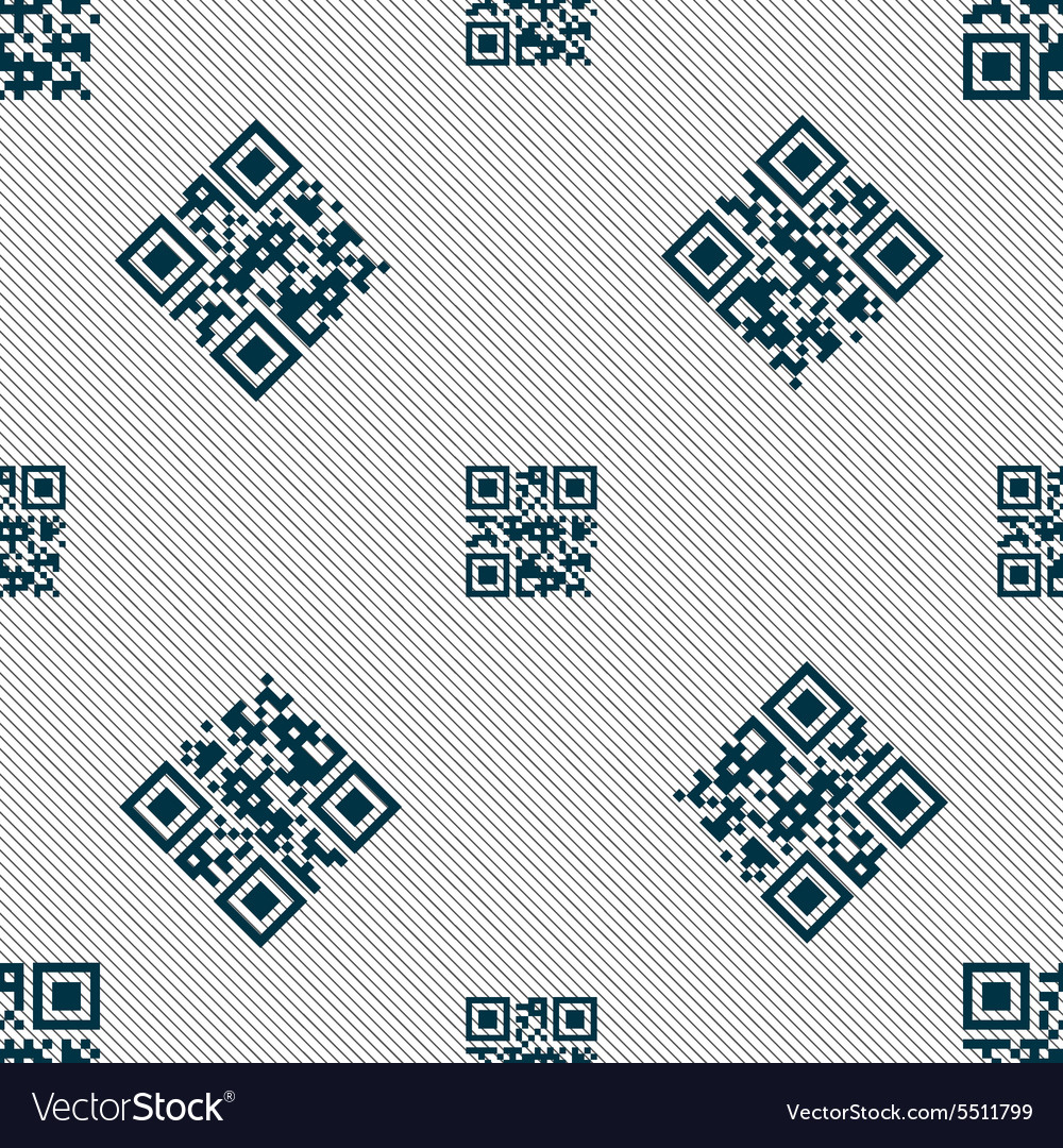 Qr code icon sign seamless pattern with geometric Vector Image