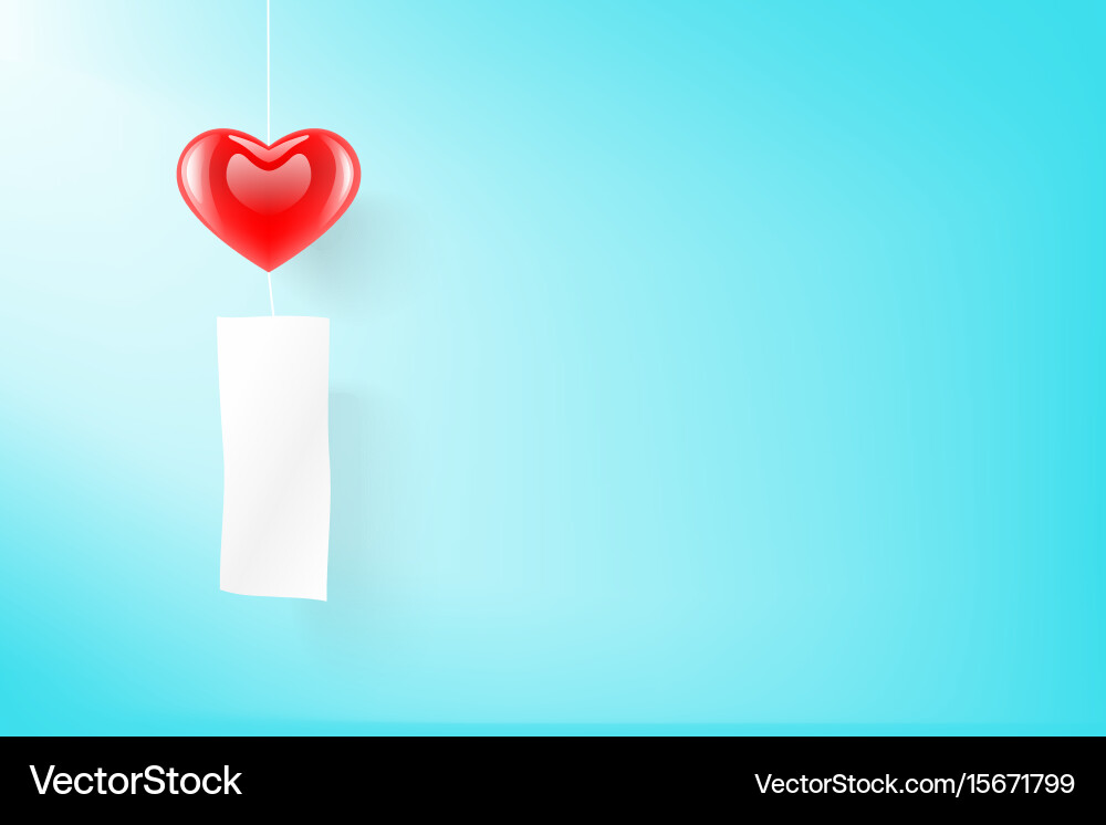 Red heart paper label Royalty Free Vector Image