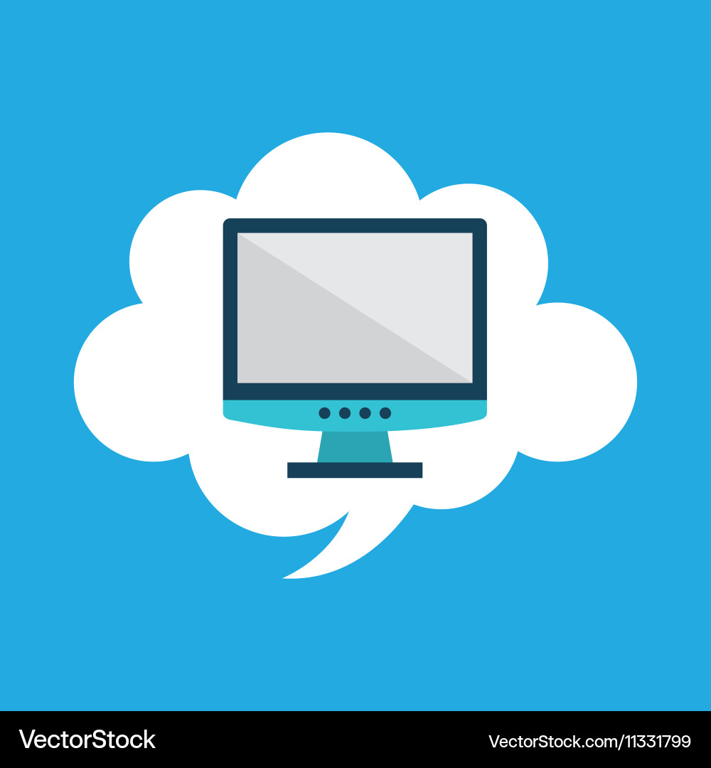 Start up business computer cloud graphic isolated Vector Image