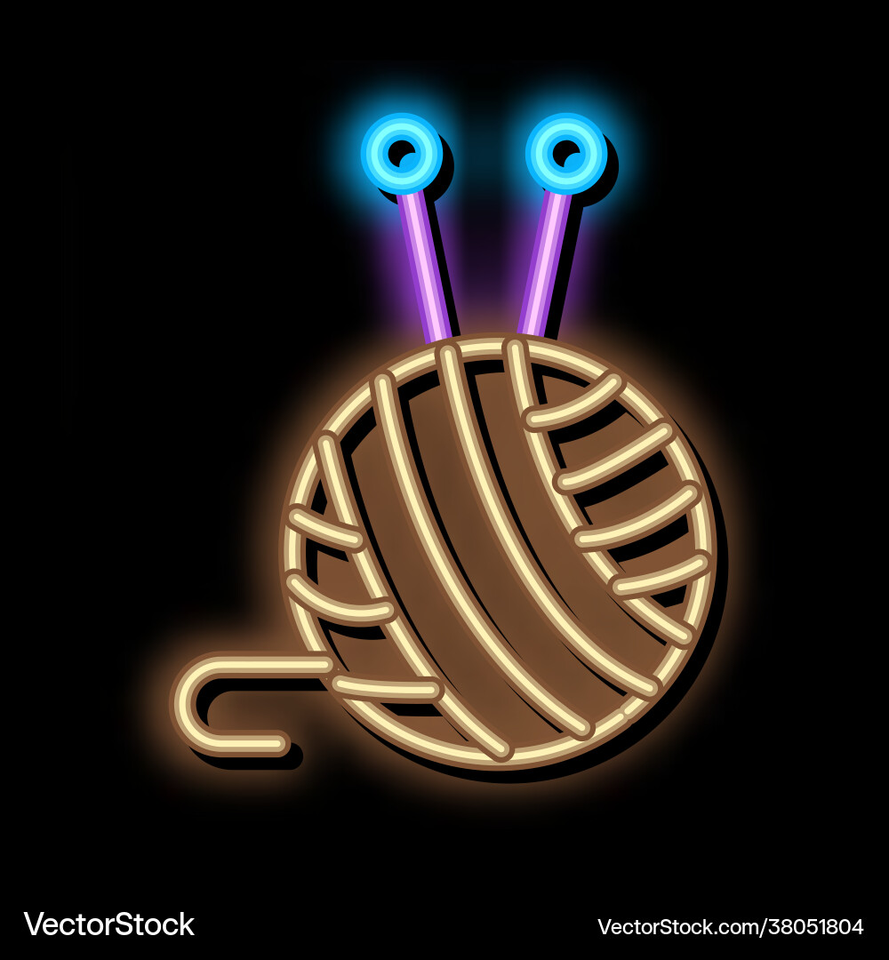 Ball of thread neon glow icon Royalty Free Vector Image
