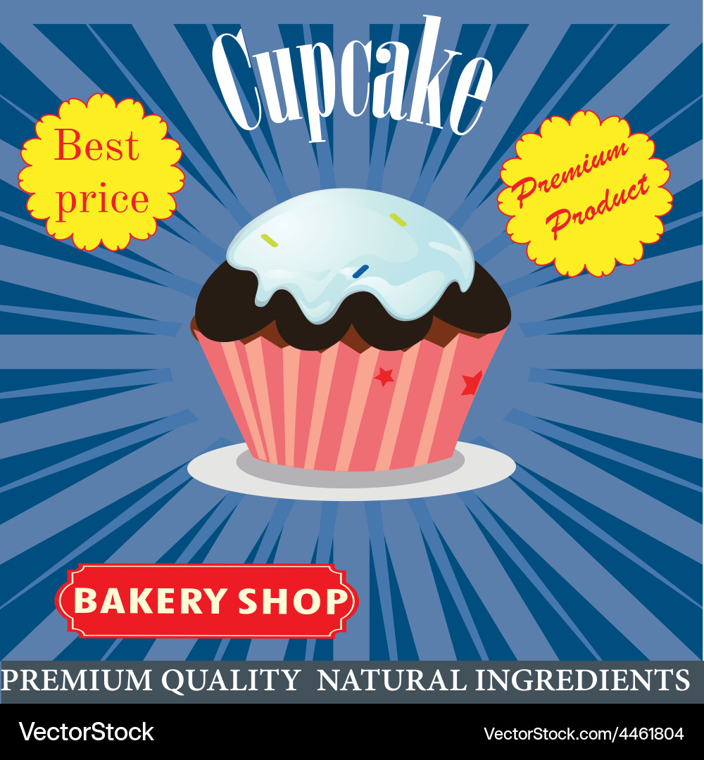 Cupcake poster design Royalty Free Vector Image