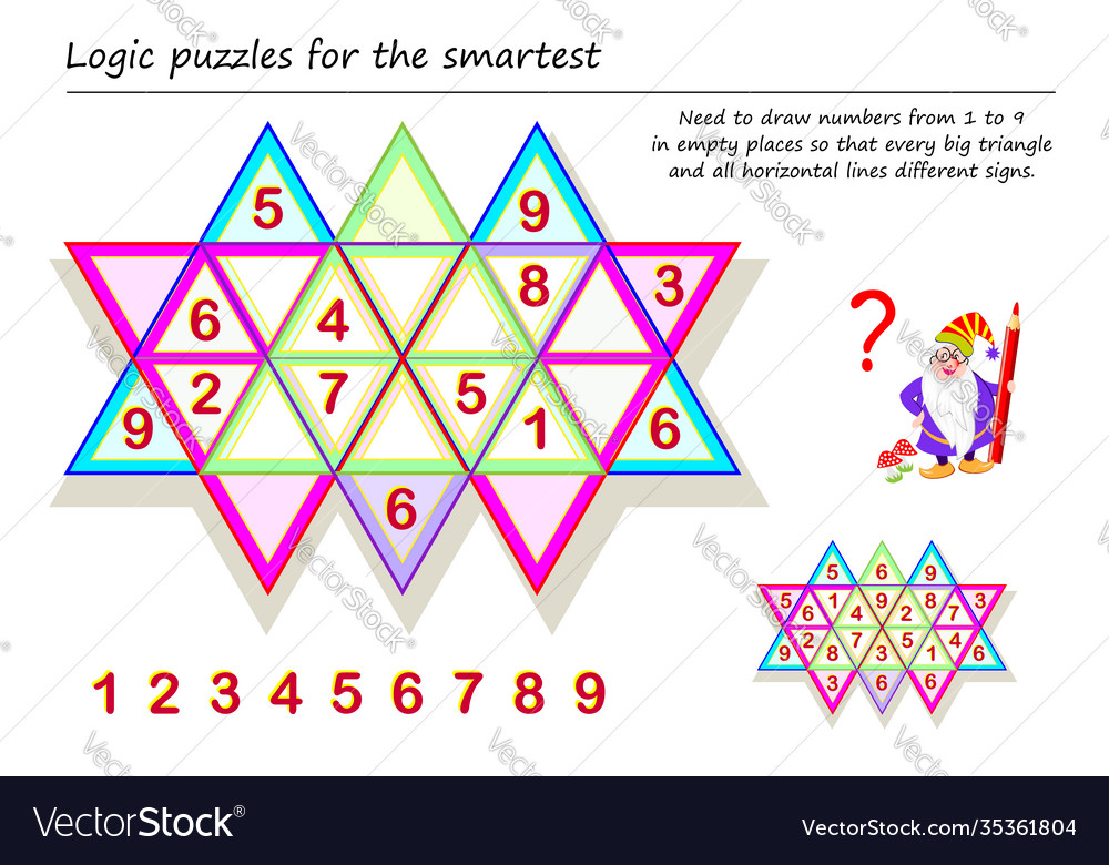 Logic puzzle sudoku game for smartest need Vector Image