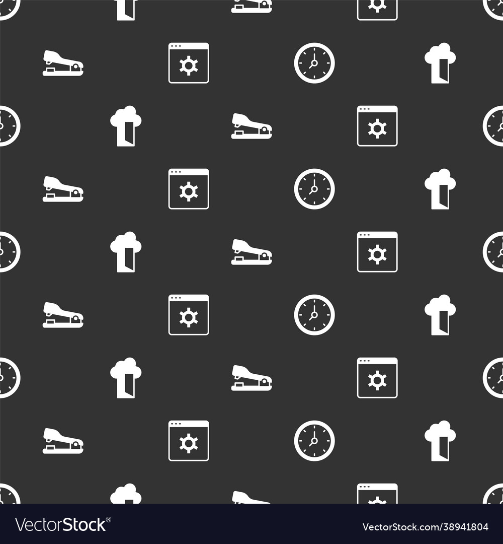 Set clock cloud database stapler and browser Vector Image