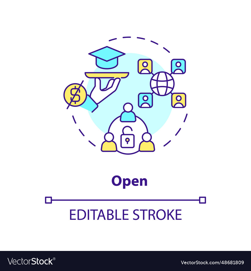 2d customizable colorful thin linear icon open Vector Image 2d customizable colorful thin linear icon open Vector Image
