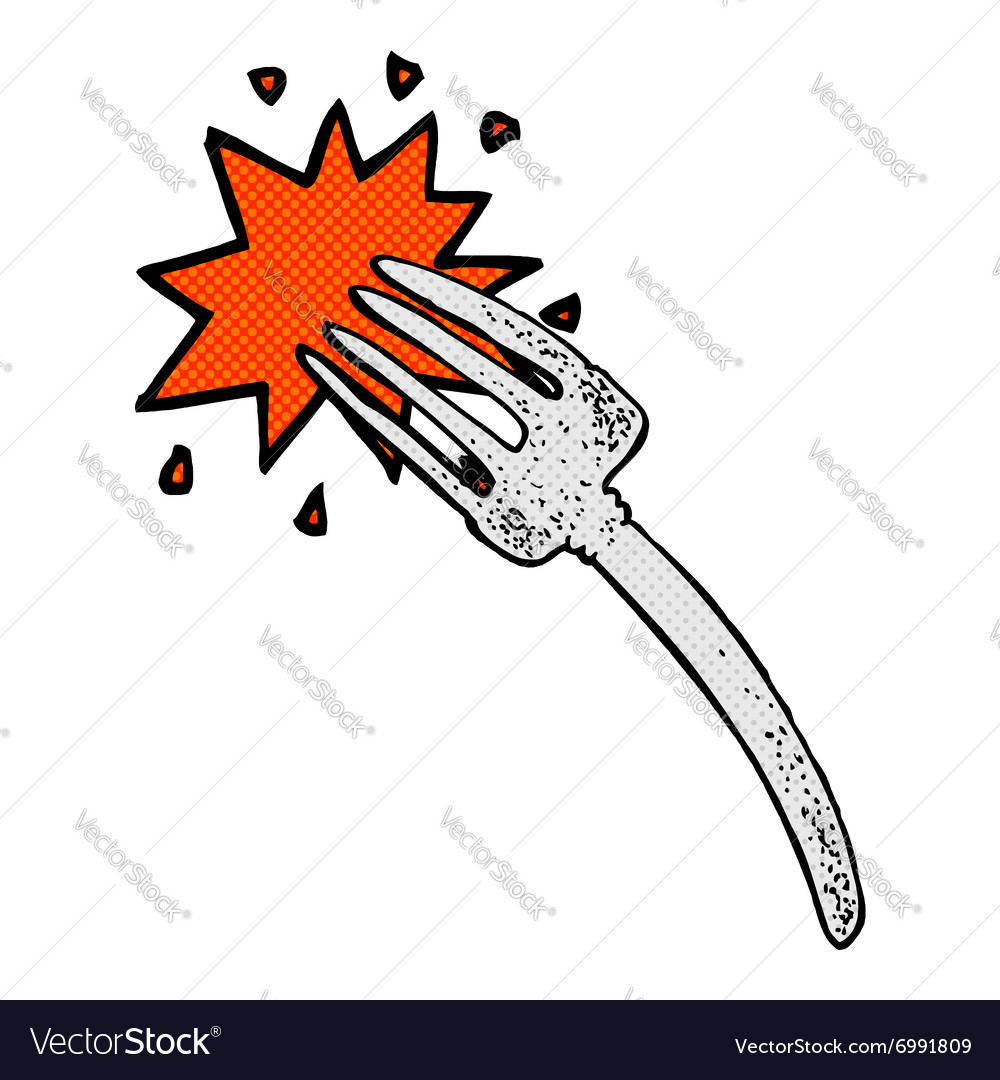 Comic cartoon fork Royalty Free Vector Image - VectorStock