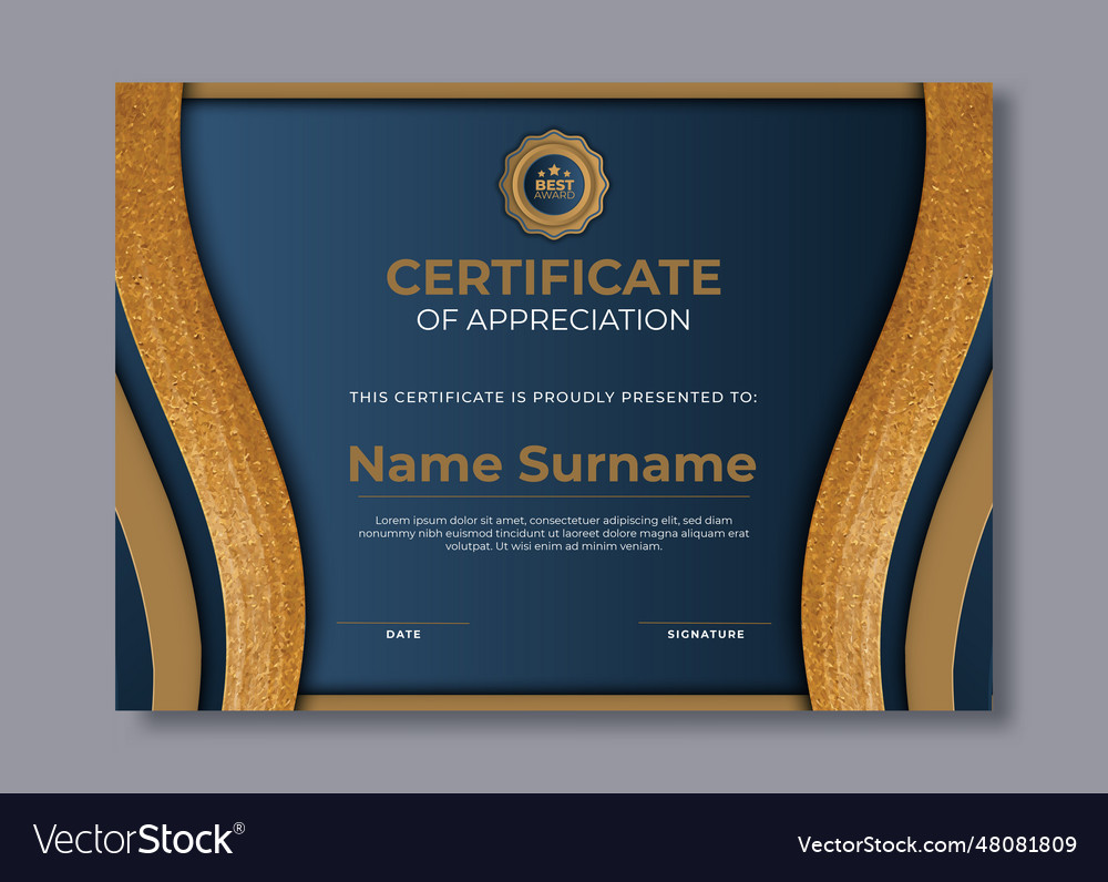 Gradient elegant certificate template Royalty Free Vector Gradient elegant certificate template Royalty Free Vector