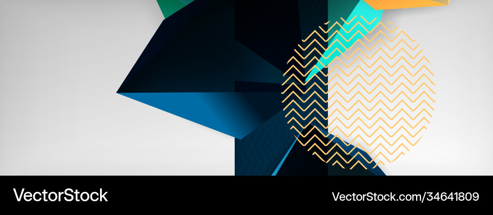 Low poly 3d geometric shapes minimal abstract Vector Image