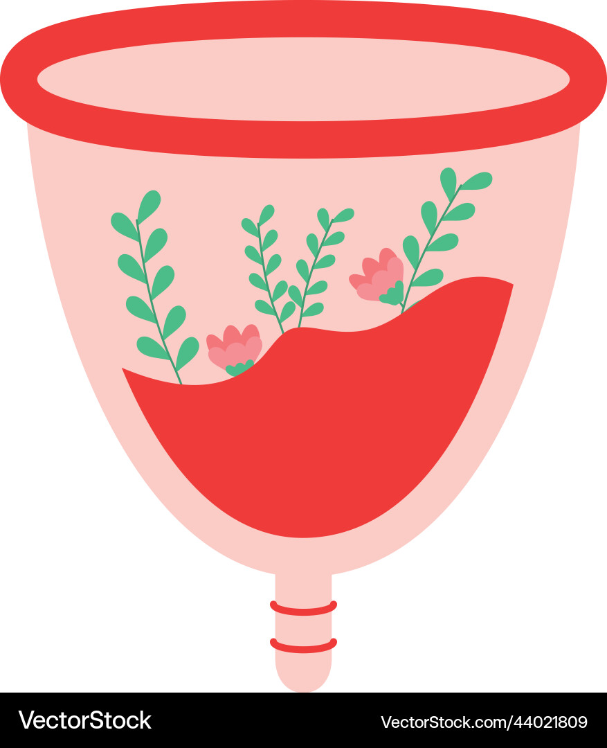 Menstrual cup with flowers Royalty Free Vector Image