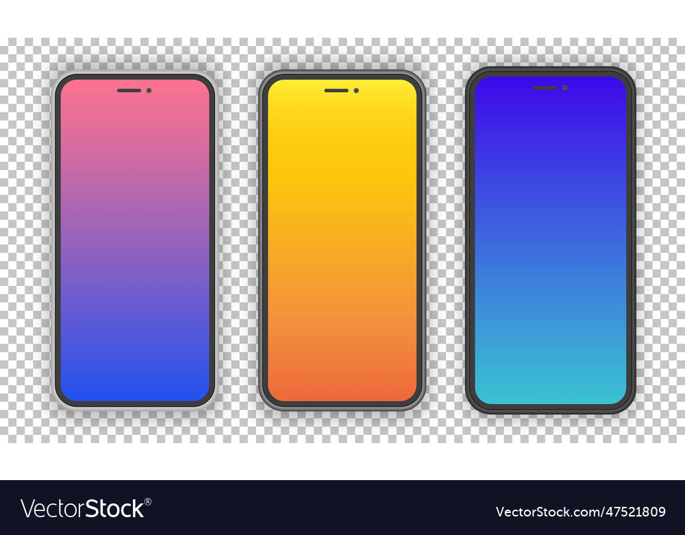 Realistic smartphone template set Royalty Free Vector Image