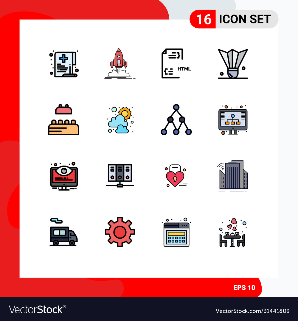 Stock icon pack 16 line signs and symbols for Vector Image