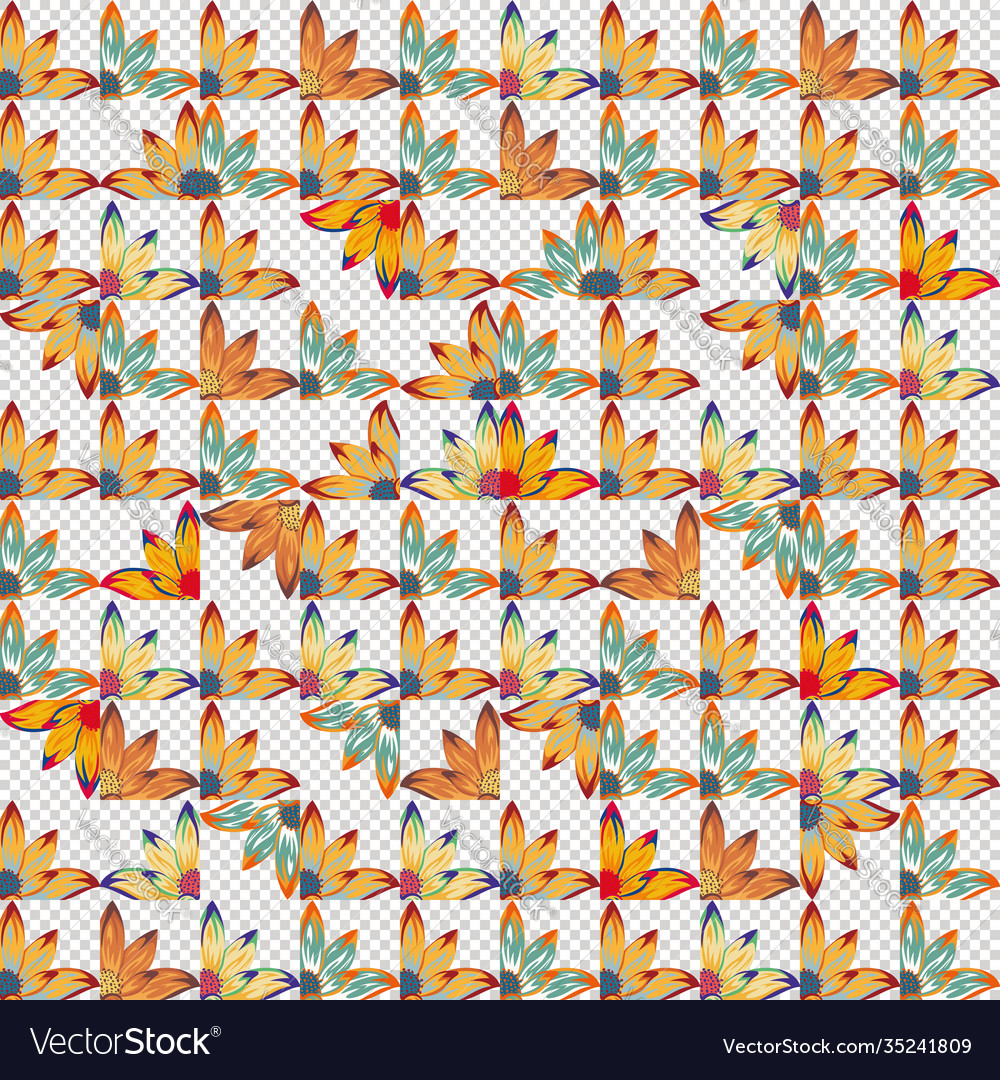 Vivid floral patchwork seamless pattern Royalty Free Vector