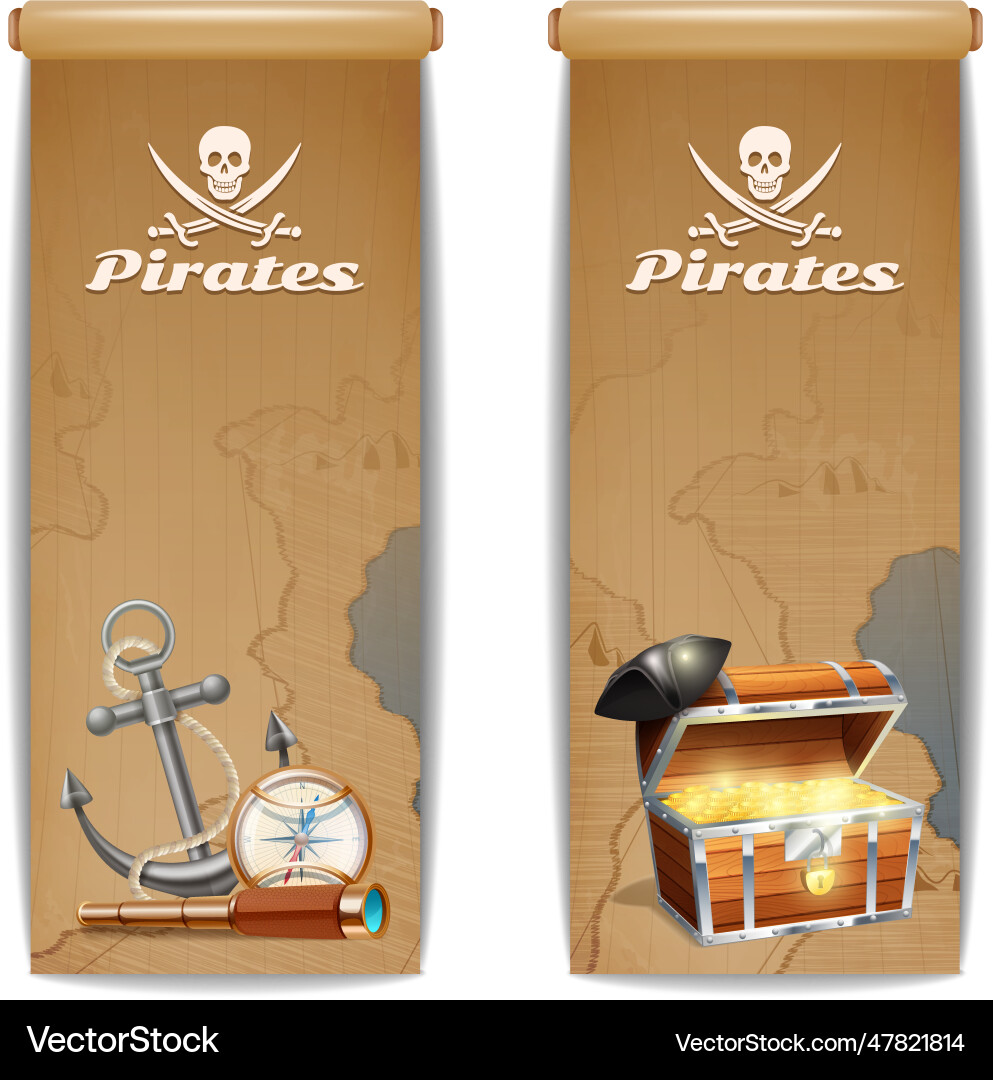 Pirate banner vertical pirate banner vertical Vector Image