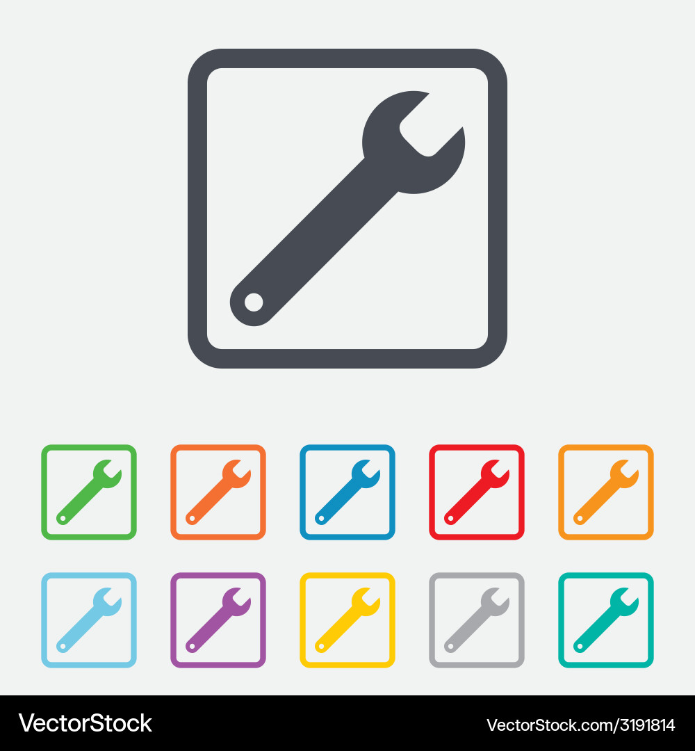 Wrench key sign icon service tool symbol Vector Image
