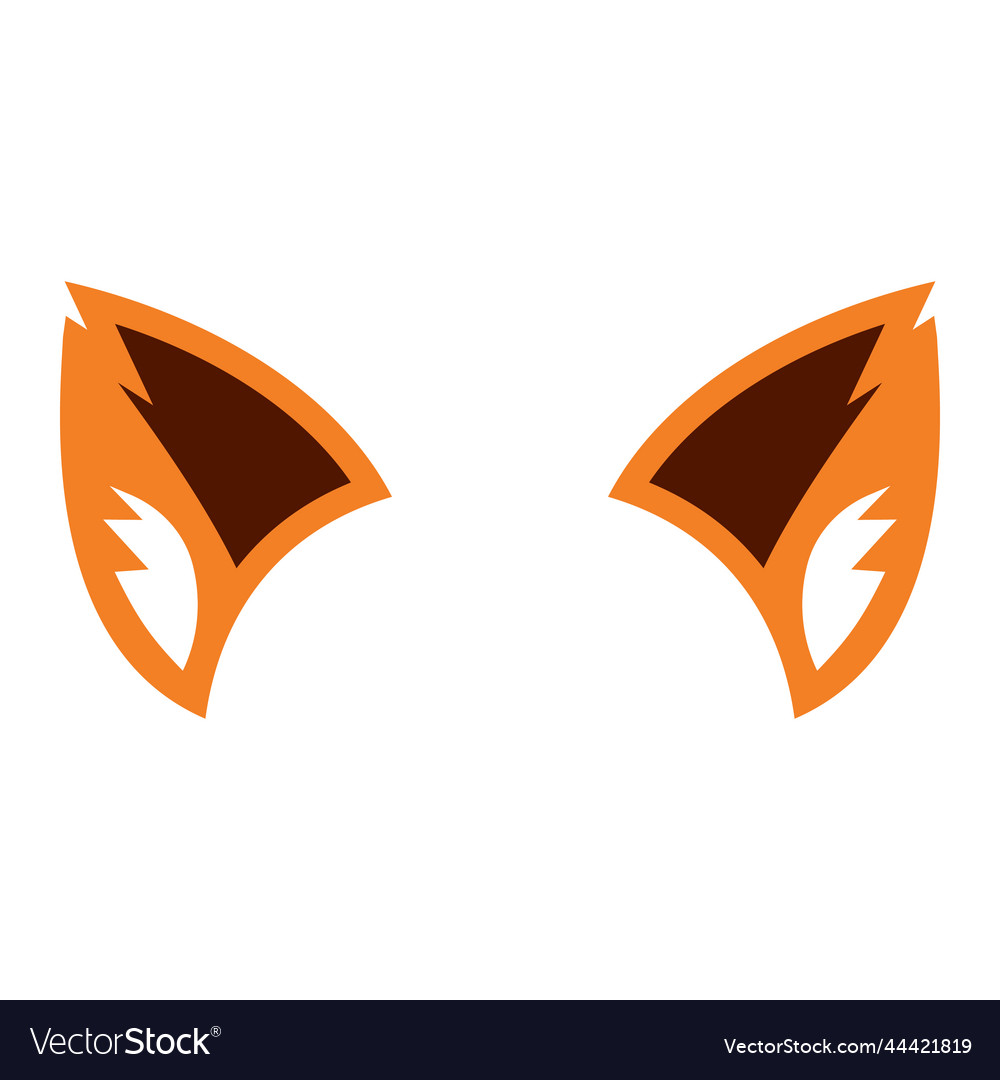 Fox Ear Color On A White Background Royalty Free Vector