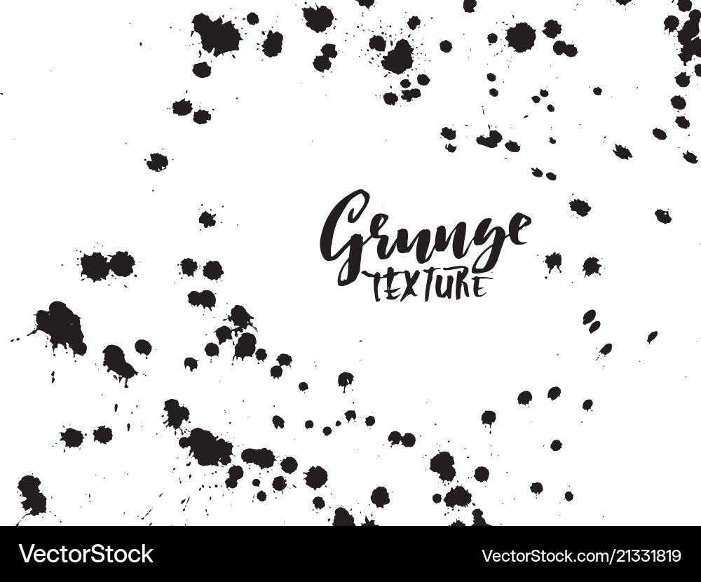 Handdrawn grunge texture abstract ink drops Vector Image