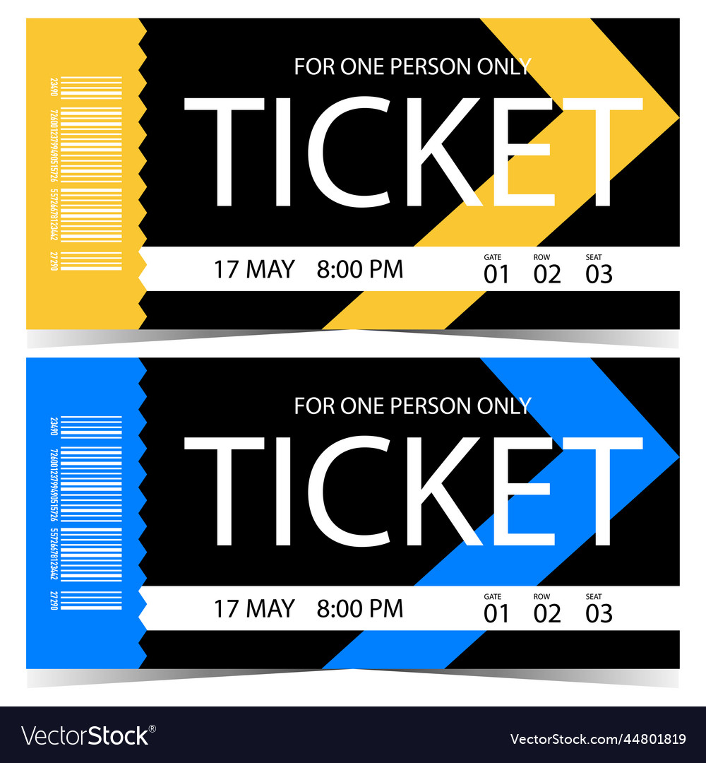 Modern and trendy ticket mockup design Royalty Free Vector