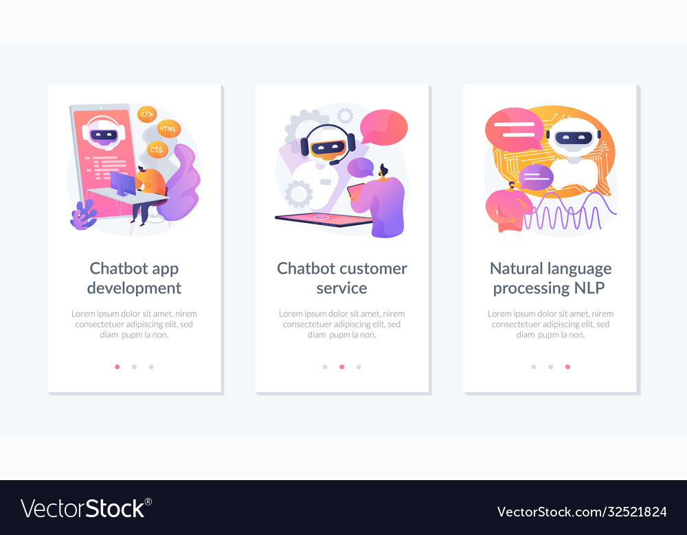 Chatbot app interface template Royalty Free Vector Image