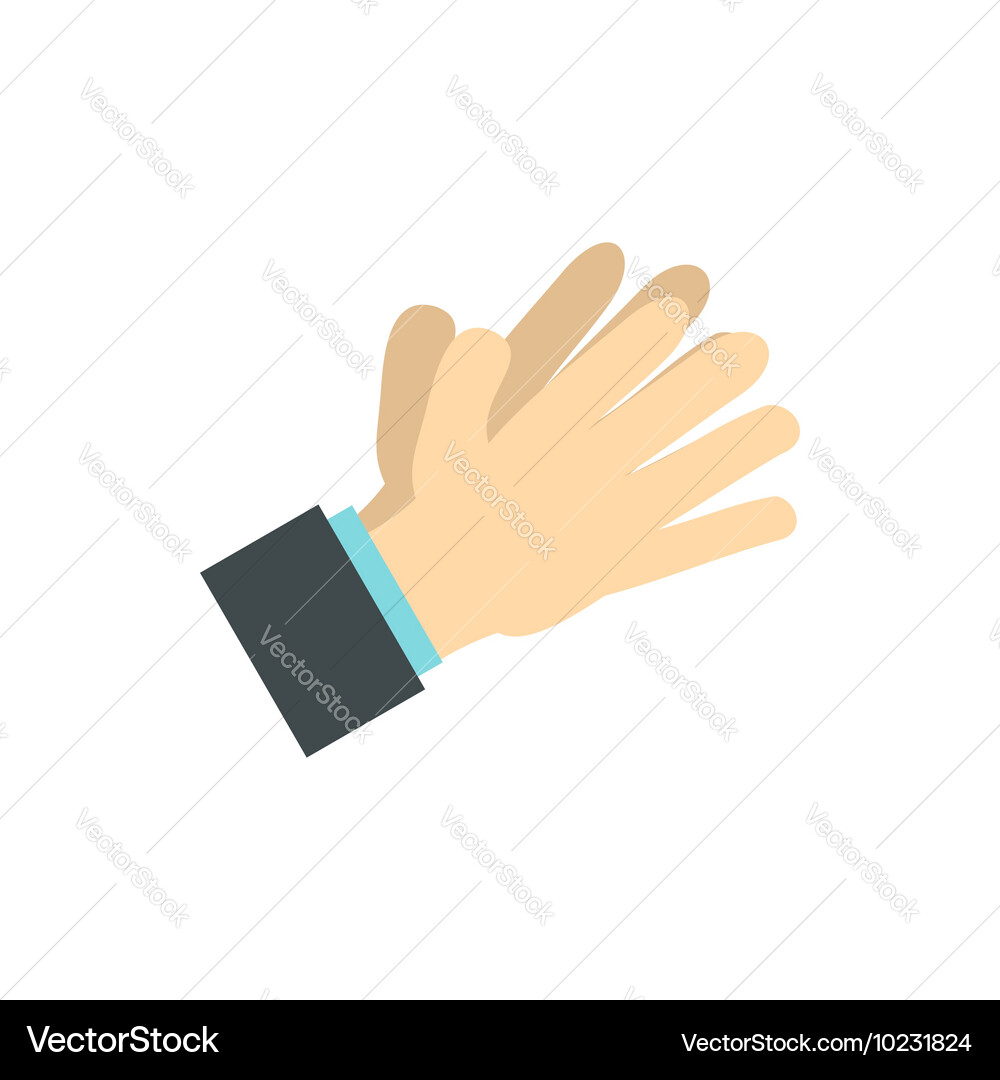 Open palm icon flat style Royalty Free Vector Image