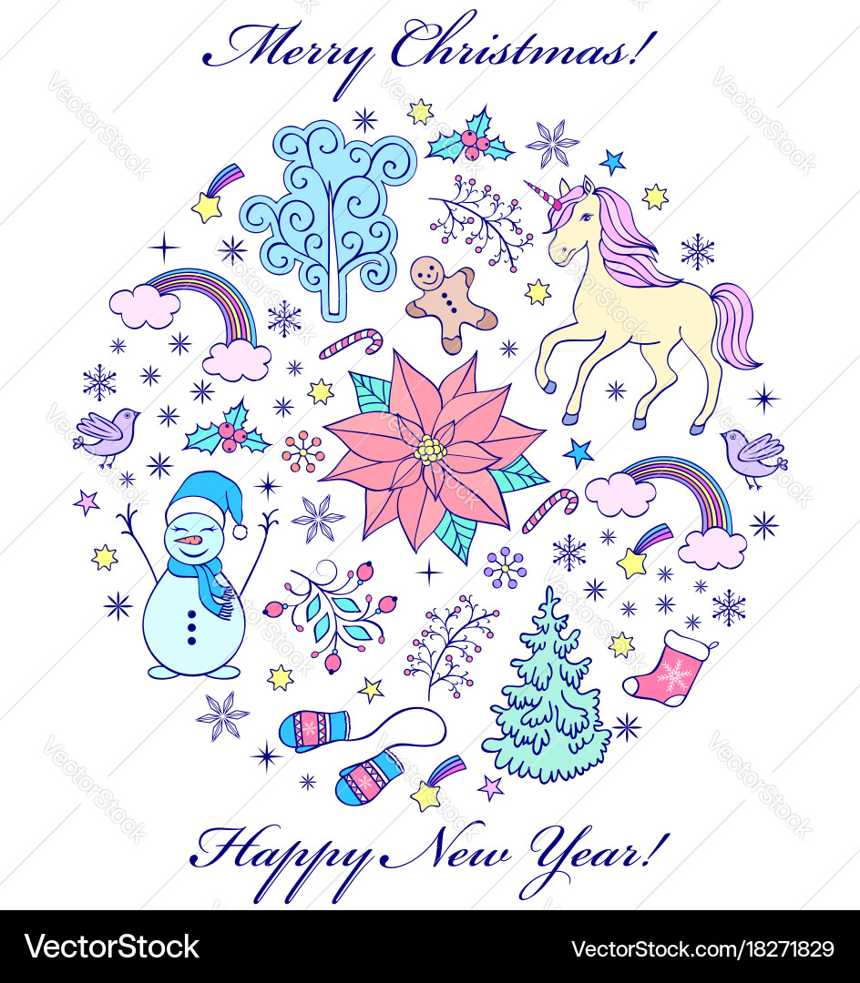 Colorful christmas card Royalty Free Vector Image