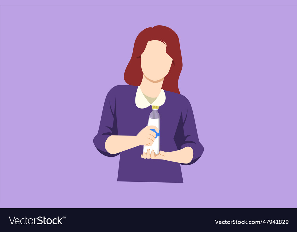 Graphic Flat Design Drawing Cute Beautiful Woman Vector Image