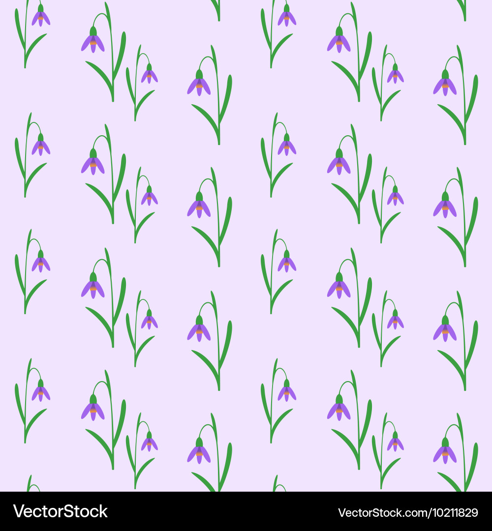 Seamless background with snowdrops Royalty Free Vector Image