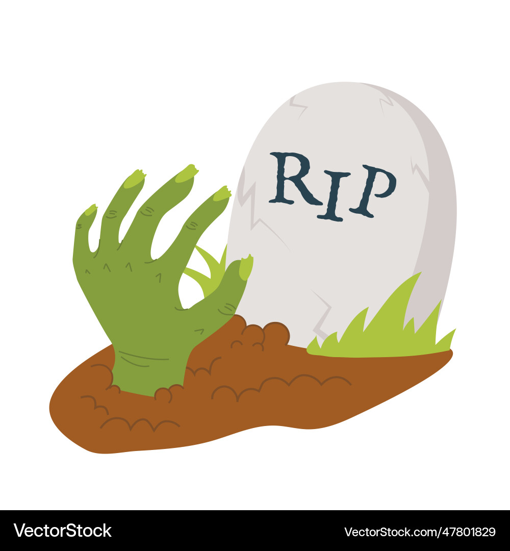 Zombie hand halloween icon horror Royalty Free Vector Image
