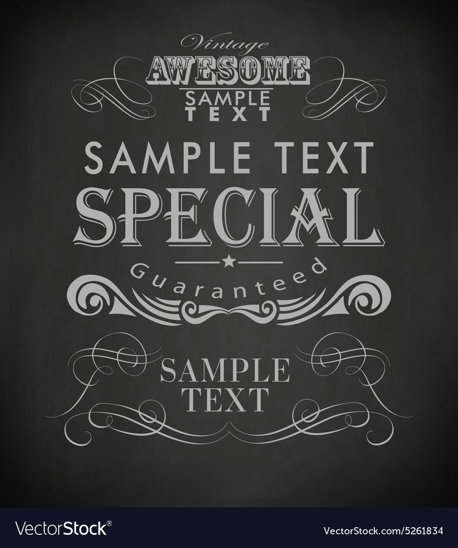 Chalk typography calligraphic design elements Vector Image Chalk typography calligraphic design elements Vector Image