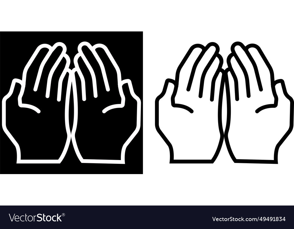 Dua hands icons set muslim praying line Royalty Free Vector Dua hands icons set muslim praying line Royalty Free Vector