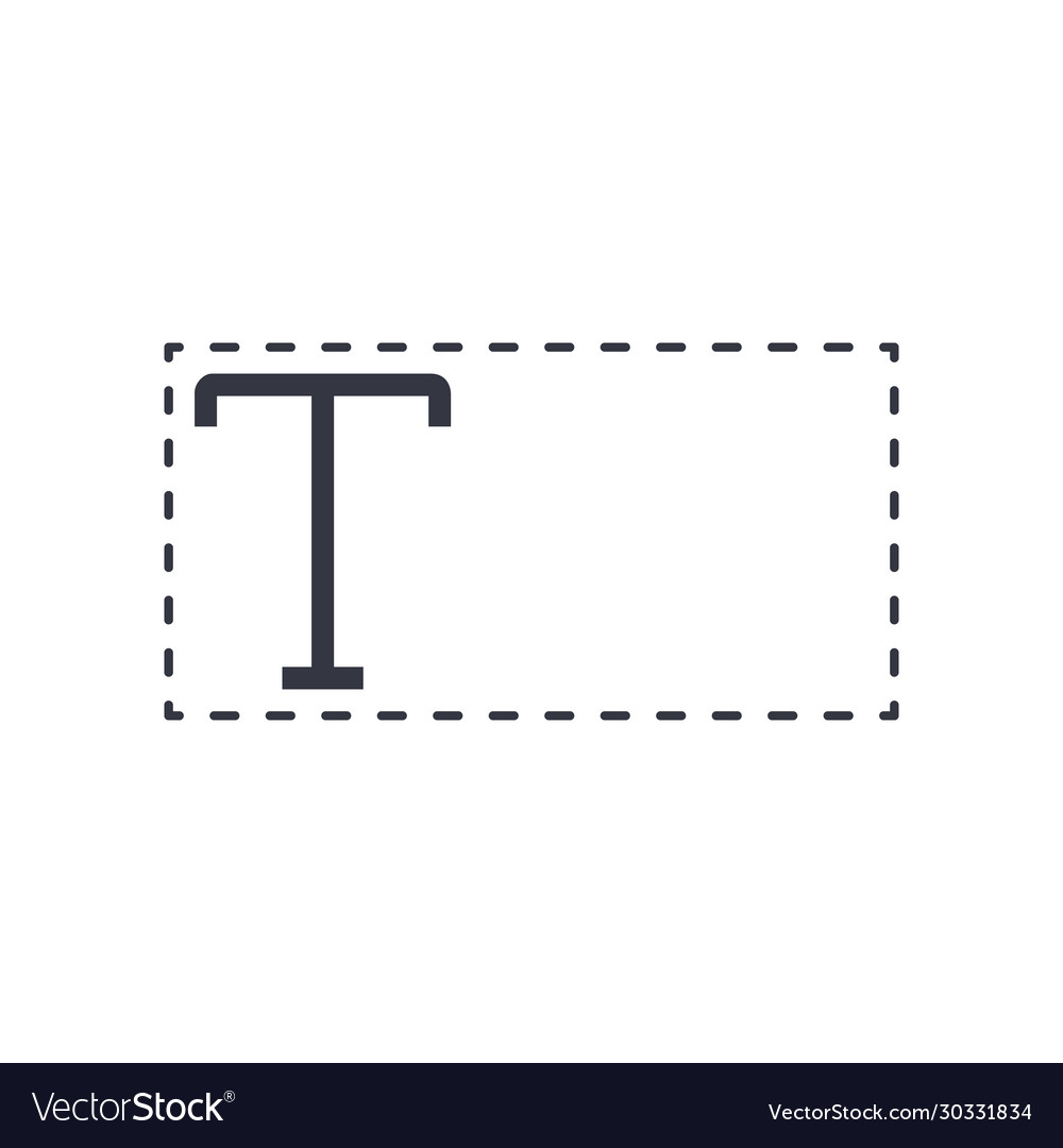 Edit text frame icon flat Royalty Free Vector Image