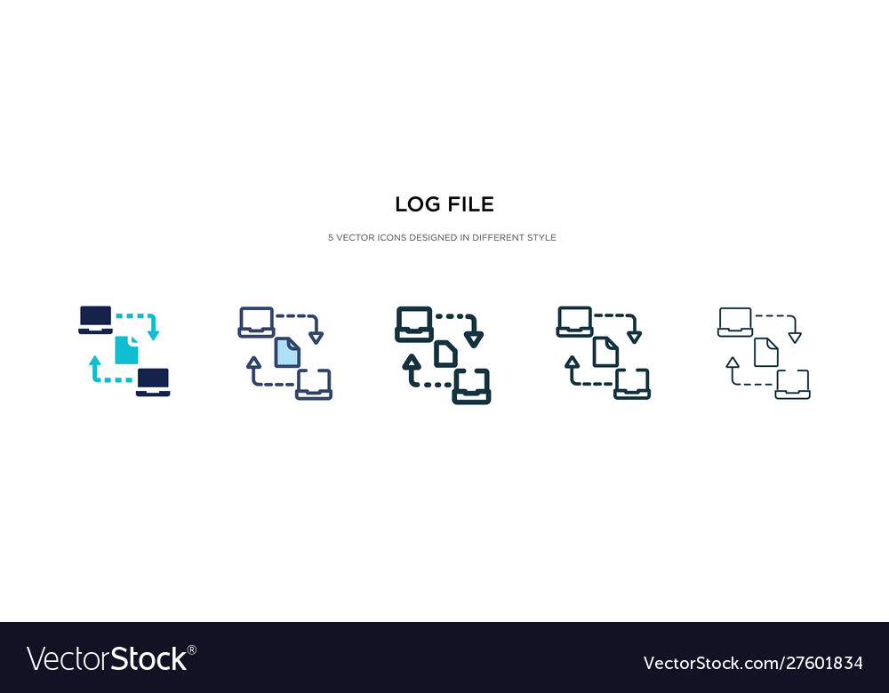 Log file icon in different style two colored Vector Image