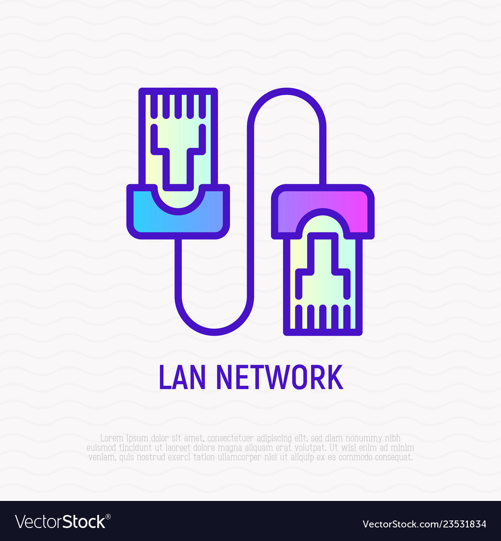 Patch cable thin line icon Royalty Free Vector Image