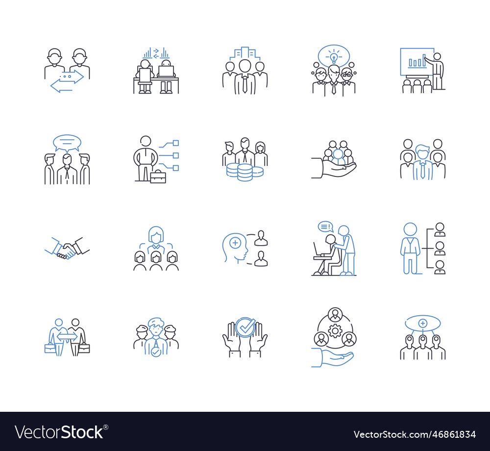 Stress management line icons collection Royalty Free Vector
