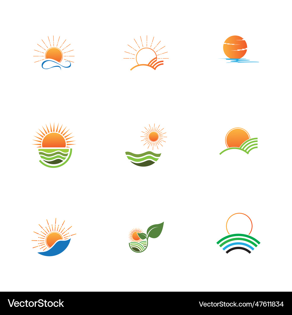 Sunrise logo template icon logo Royalty Free Vector Image
