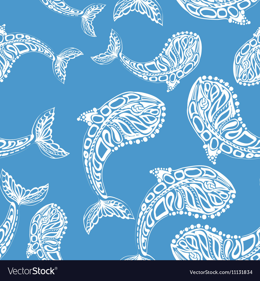 Whale pattern Royalty Free Vector Image - VectorStock