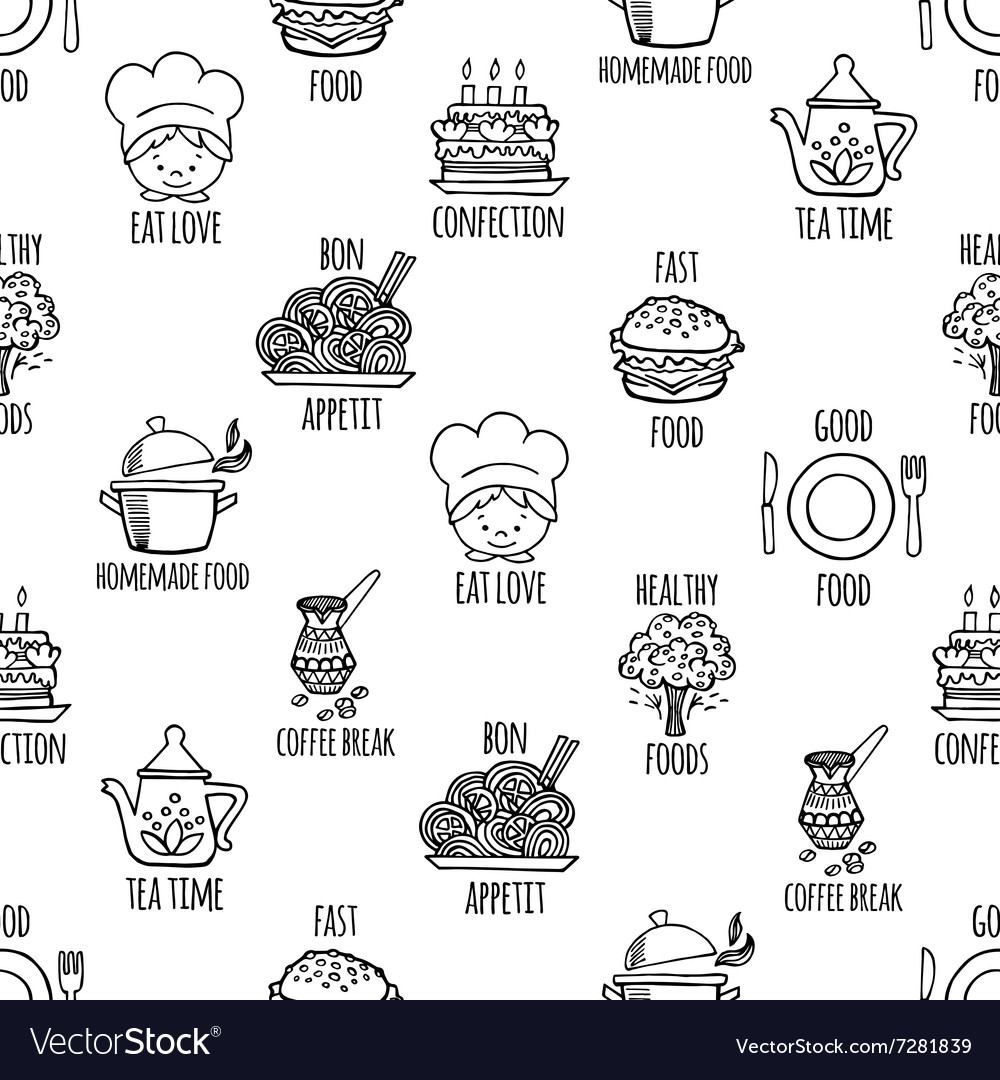 Kitchen tools seamless pattern Royalty Free Vector Image