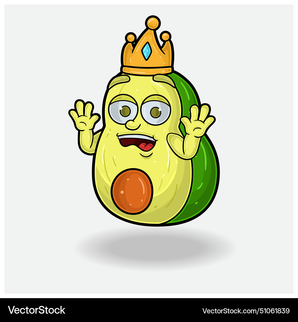 Shocked expression with avocado fruit crown Vector Image