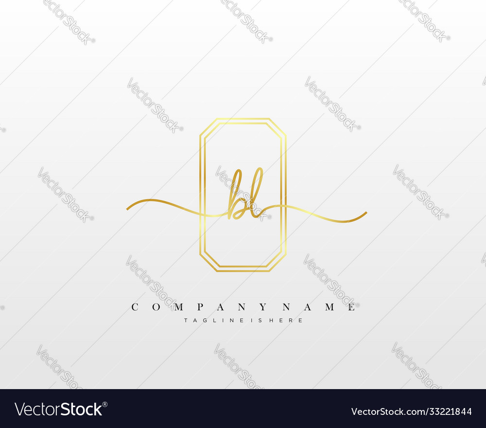 Bl initial handwriting minimalist geometric logo Vector Image Bl initial handwriting minimalist geometric logo Vector Image