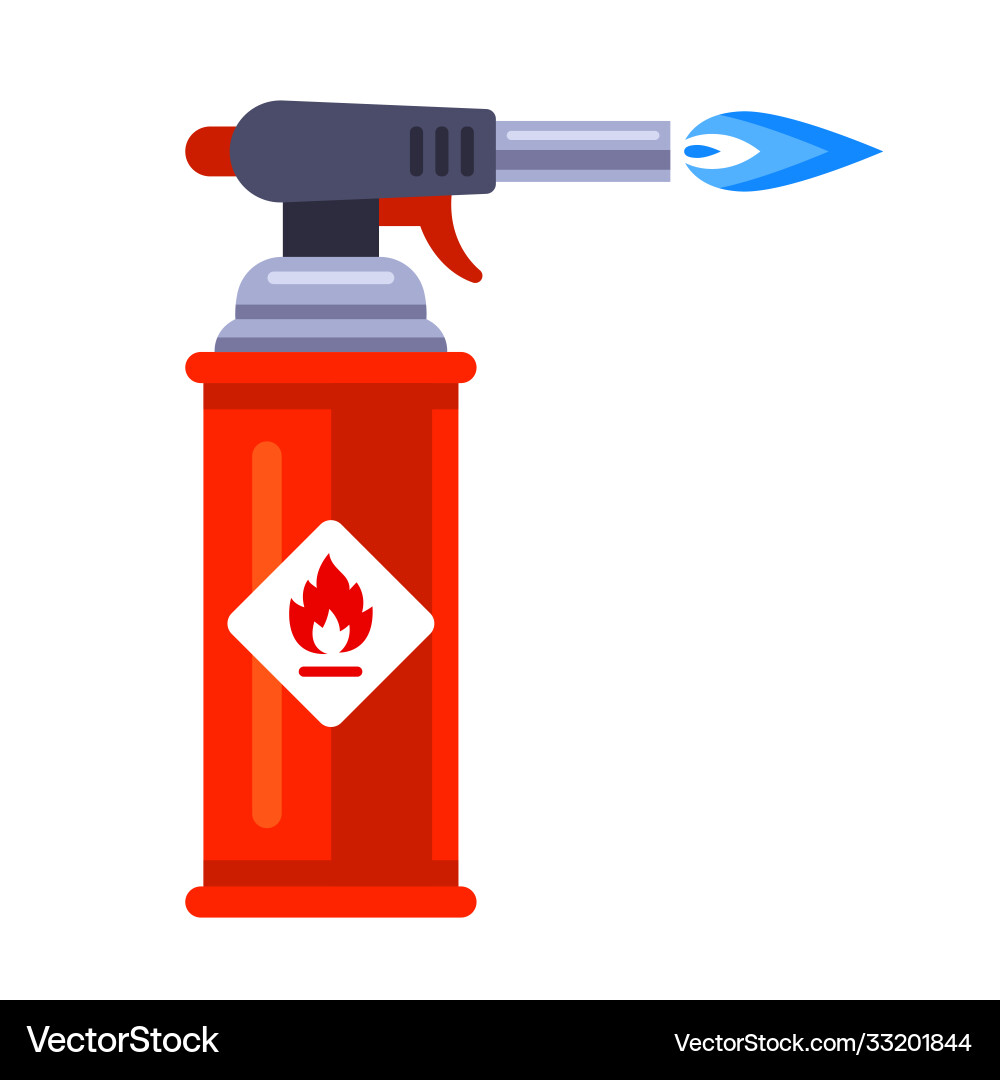 Blowtorch with blue flame for construction Vector Image