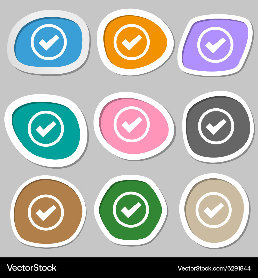 Check mark sign icon Confirm approved symbol Vector Image