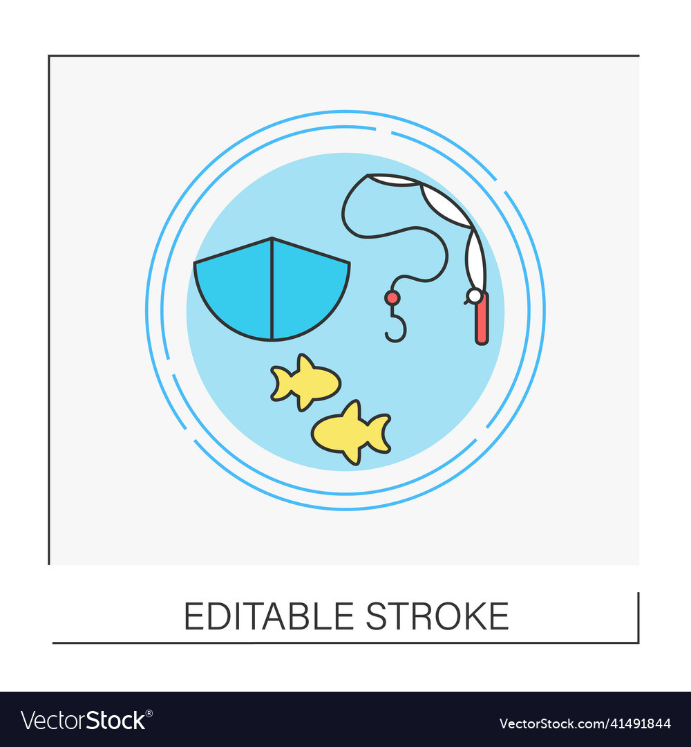 Fishing concept line icon Royalty Free Vector Image Fishing concept line icon Royalty Free Vector Image