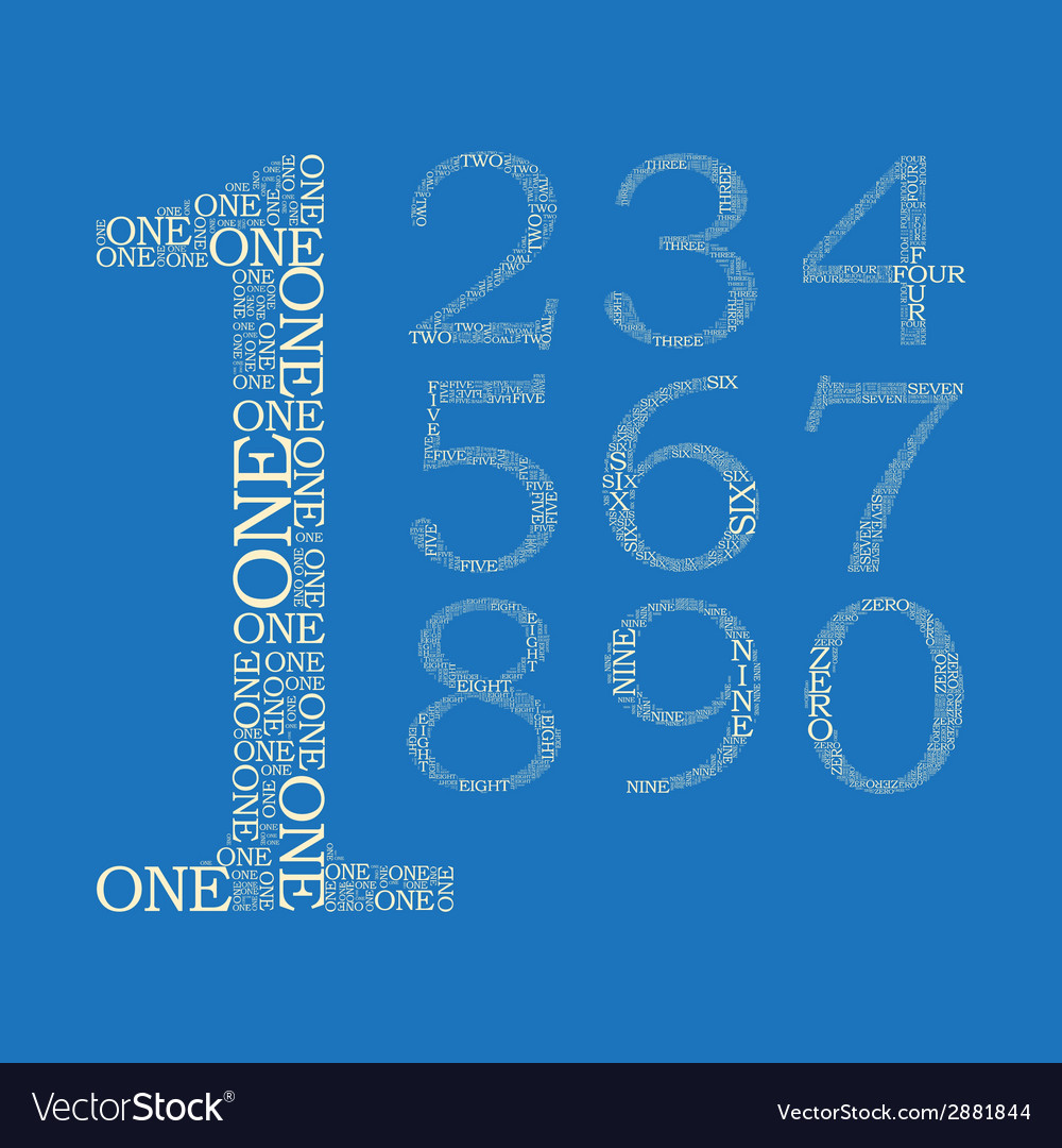 Set of number created from text Royalty Free Vector Image